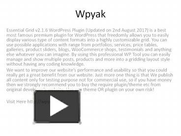wpyak presentation | free to download