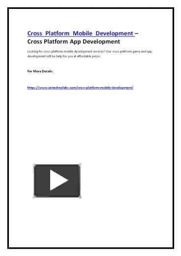 Ppt Cross Platform Mobile Development Cross Platform App
