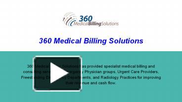 Patient Billing - 360 Medical Billing Solutions presentation | free to download