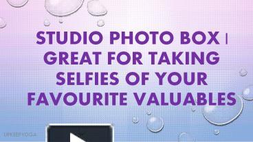 Studio Photo Box | Great For Taking Selfies Of Your Favorite Valuables ...