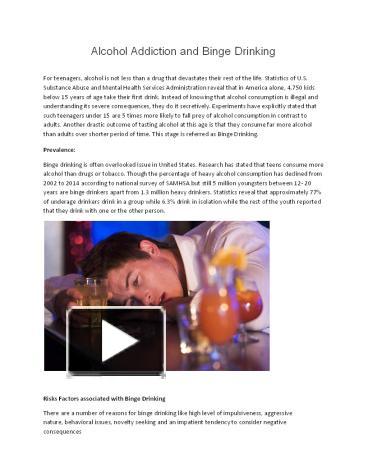 PPT – Alcohol Addiction and Binge Drinking PowerPoint presentation ...