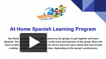 Spanish For Kids presentation | free to view