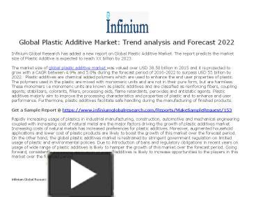 Global Plastic Additive Market Trend analysis and Forecast 2022 presentation | free to download