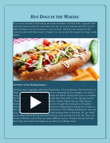 PPT – Hot Dogs in the Making PowerPoint presentation | free to download ...