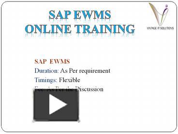 SAP EWM Training Material presentation | free to download