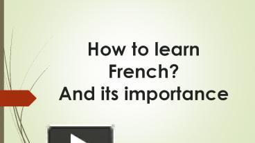 How to learn French presentation | free to download