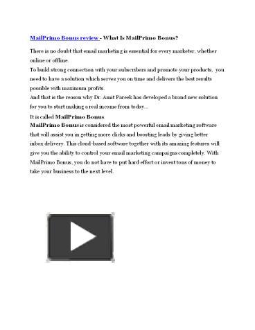 MailPrimo Bonus Review & GIANT bonus packs presentation | free to download