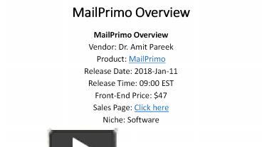 MailPrimo Review and Huge Bonus presentation | free to download