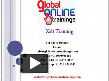 XSLT training | XSLT Online corporate course – Global online presentation | free to download