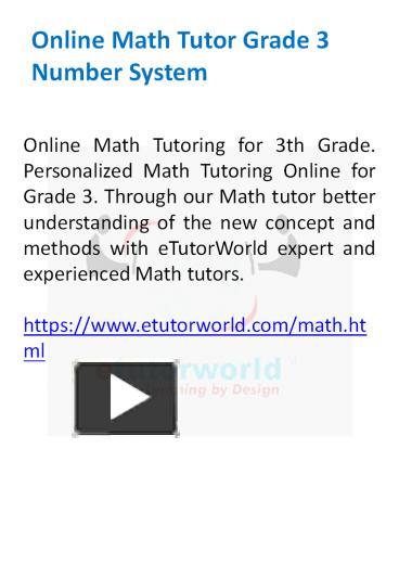 PPT – Online Math Tutor Grade 3 Number System PowerPoint presentation ...
