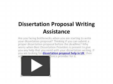 PPT – Dissertation Proposal Writing Services in UK PowerPoint presentation | free to download ...