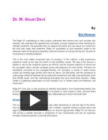 PPT – Dr. M. Gouri Devi PowerPoint presentation | free to download - id: 89634c-NjdmN
