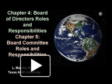 PPT – Chapter 4: Board of Directors Roles and Responsibilities Chapter ...
