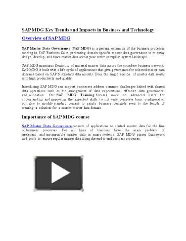 PPT – SAP MDG Training Material PPT PowerPoint presentation | free to download - id: 897cde-NjFmM