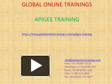 Apigee training | Apigee Edge online course - Global online trainings presentation | free to ...