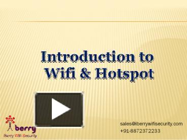 Introduction to Wifi & Hotspot presentation | free to download