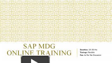 PPT – SAP MDG Material | SAP MDG Course Content PPT PowerPoint presentation | free to download ...