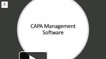 CAPA Management Software presentation | free to download