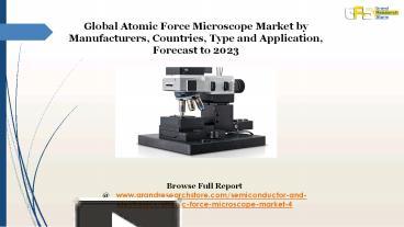 Atomic Force Microscope Market by Manufacturers, Countries, Type and Application, Forecast to ...