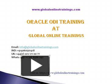 Oracle ODI Training | oracle Data Integrator Online Training – GOT presentation | free to download