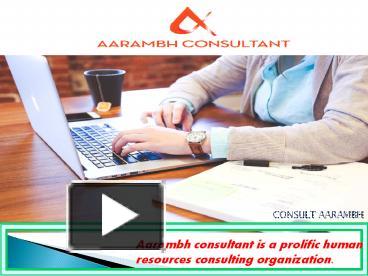 Consult Aarambh HR Consulting PPT presentation | free to download