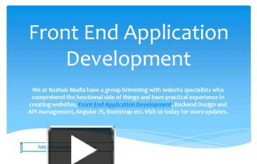 Front End Application Development presentation | free to download