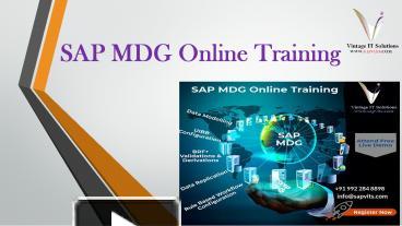 SAP MDG Tutorial PPT presentation | free to download