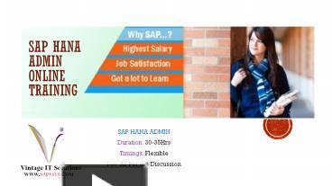 SAP HANA Migration Training London | SAP HANA Admin Course PPT presentation | free to download