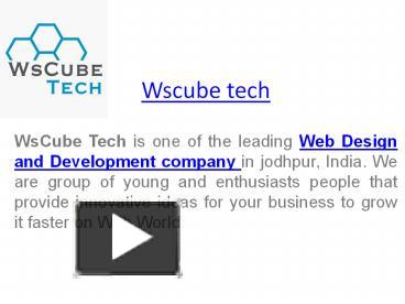 WsCube Tech PPT presentation | free to download