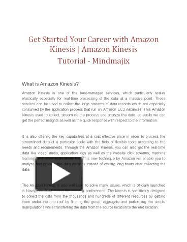 PPT – Get Started Your Career with Amazon Kinesis PowerPoint presentation | free to download ...