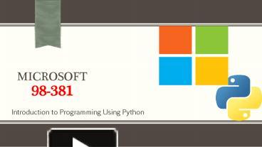 PPT – 98-381 VCE PowerPoint presentation | free to download - id: 8abb58-NWMxZ