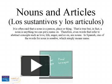 Nouns and Articles presentation | free to view