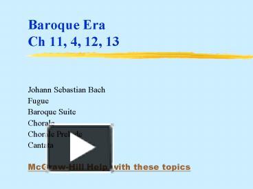 Johann Sebastian Bach presentation | free to view