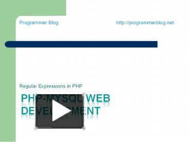 PPT – PHP regular expressions PowerPoint presentation | free to download - id: 8b56c8-YjE3M