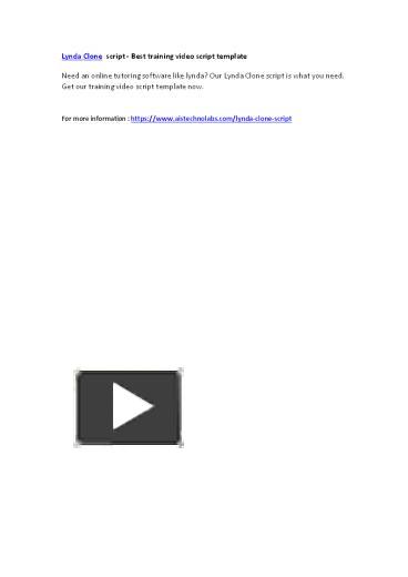 PPT – Lynda Clone script - Best training video script template (1) PowerPoint presentation ...