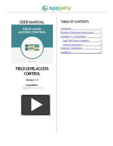 PPT – SuiteCRM Field Level Access Control Plugin PowerPoint presentation | free to download - id ...