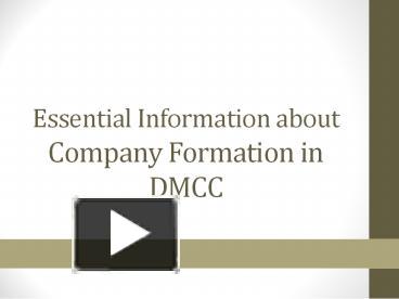PPT – Essential Information about Company Formation in DMCC PowerPoint presentation | free to ...