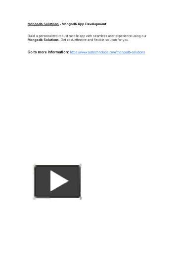 Ppt Mongodb Solutions Mongodb App Development Powerpoint