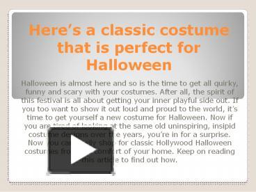 PPT – Here’s a classic costume that is perfect for Halloween PowerPoint ...