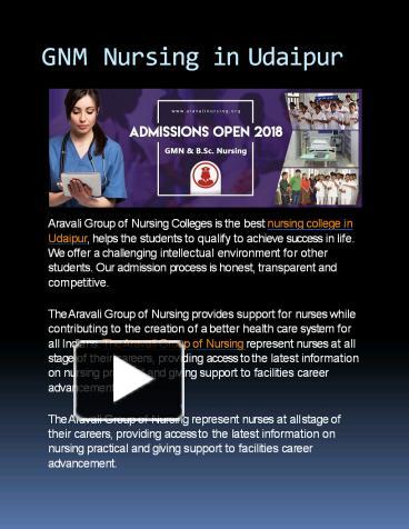 GNM Nursing in Udaipur presentation | free to download
