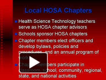 Local HOSA Chapters presentation | free to view