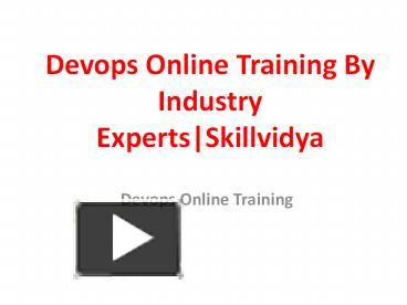 PPT – Devops Online Training In Hyderabad PowerPoint presentation ...
