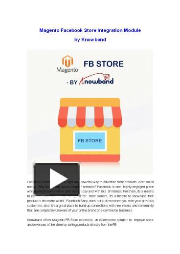Ppt Magento Fb Store Integration Module By Knowband Powerpoint