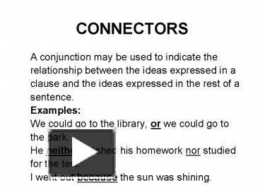 CONNECTORS presentation | free to view