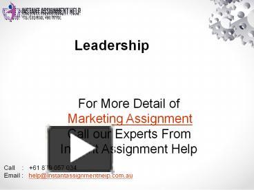 PPT – PPT on Leadership Assignment Help From Instant Assignment Help (1) PowerPoint presentation ...
