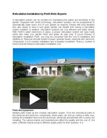 Reticulation Installation by Perth Retic Experts presentation | free to download