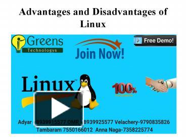 Advantages and Disadvantages of Linux presentation | free to download