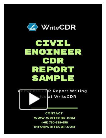 Civil Engineer Cdr Report Sample | WriteCDR presentation | free to download