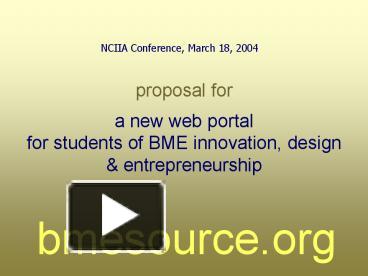 proposal for a new web portal for students of BME innovation, design presentation | free to view