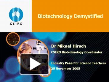 Dr Mikael Hirsch presentation | free to view